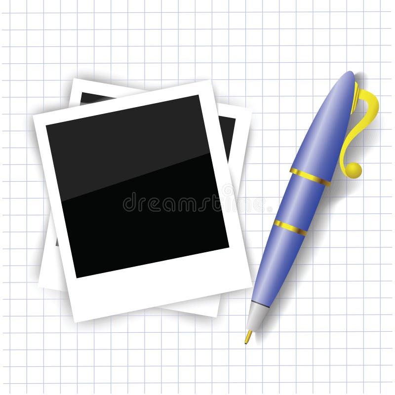 Frames and pen stock vector. Illustration of paper, shine - 36915251
