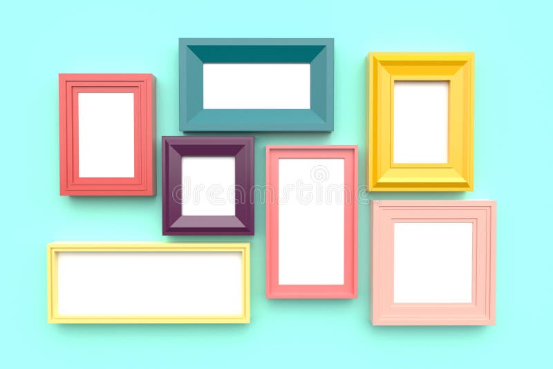Frames for Pictures or Photos on Wall. 3d Rendering Stock Image - Image ...