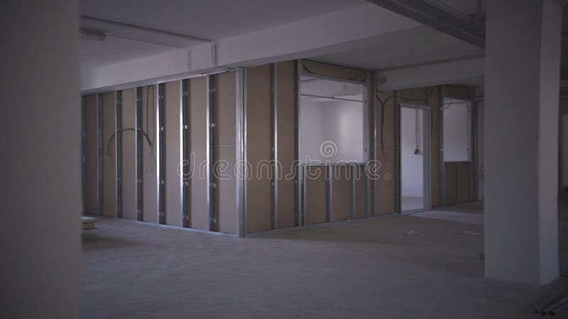 Frames for Plasterboard. Gypsum Wall is Under Construction Stock ...