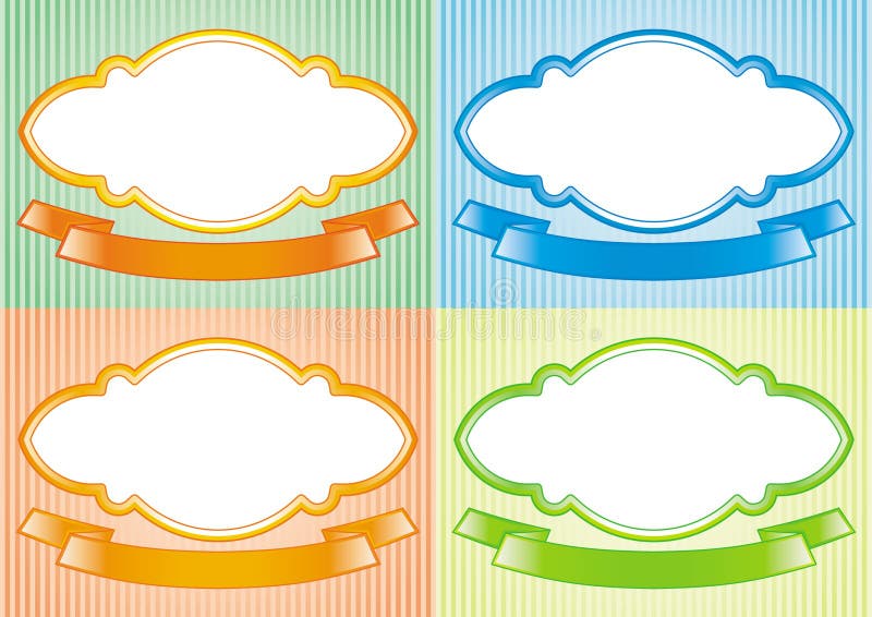 Frames and Ribbons (Vector) Stock Vector - Illustration of gold, scroll ...