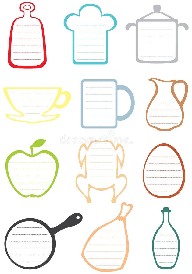 Frames for the Recipes and Notes Stock Vector - Illustration of apple ...