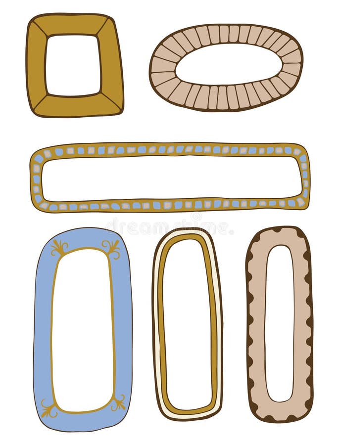 Frames Set of Cartoon Picture Isolated on White Background. Vector ...