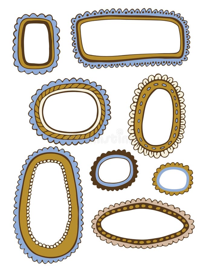 Frames Set of Cartoon Picture Isolated on White Background. Vector ...