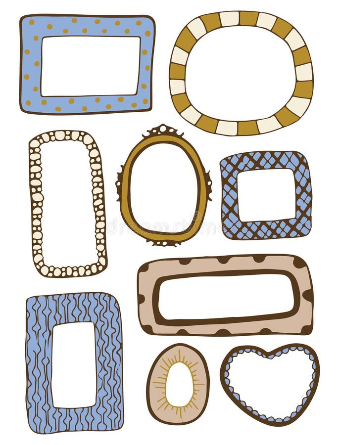 Frames Set of Cartoon Picture Isolated on White Background. Vector ...