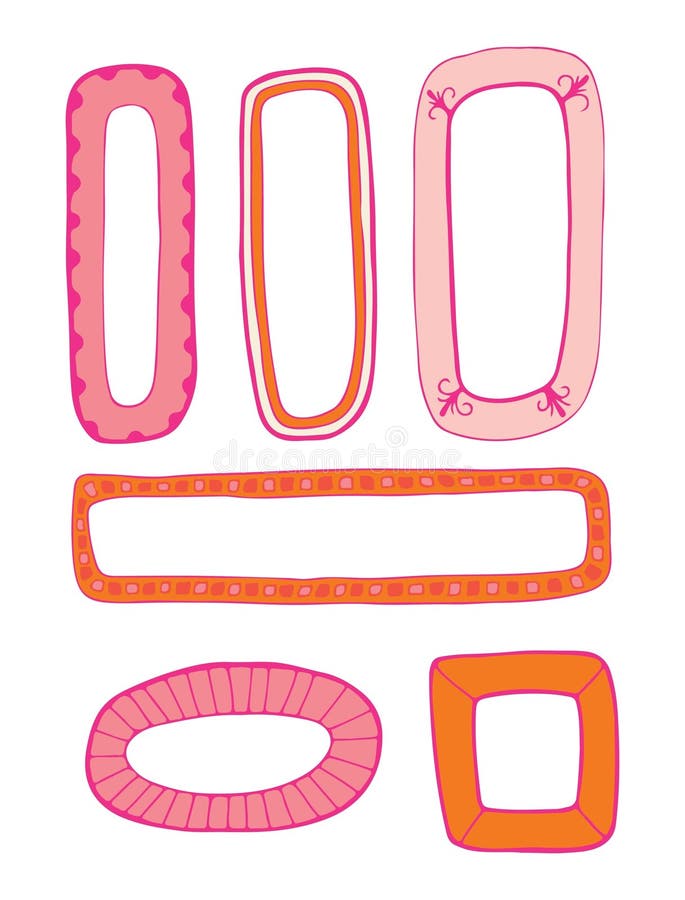 Frames Set of Cartoon Picture Isolated on White Background. Vector ...