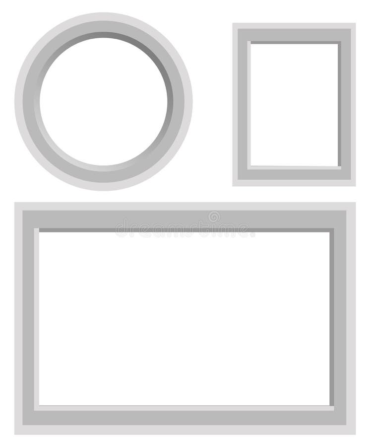 Frames Set of Round, Rectangular and Square Shape Stock Vector ...