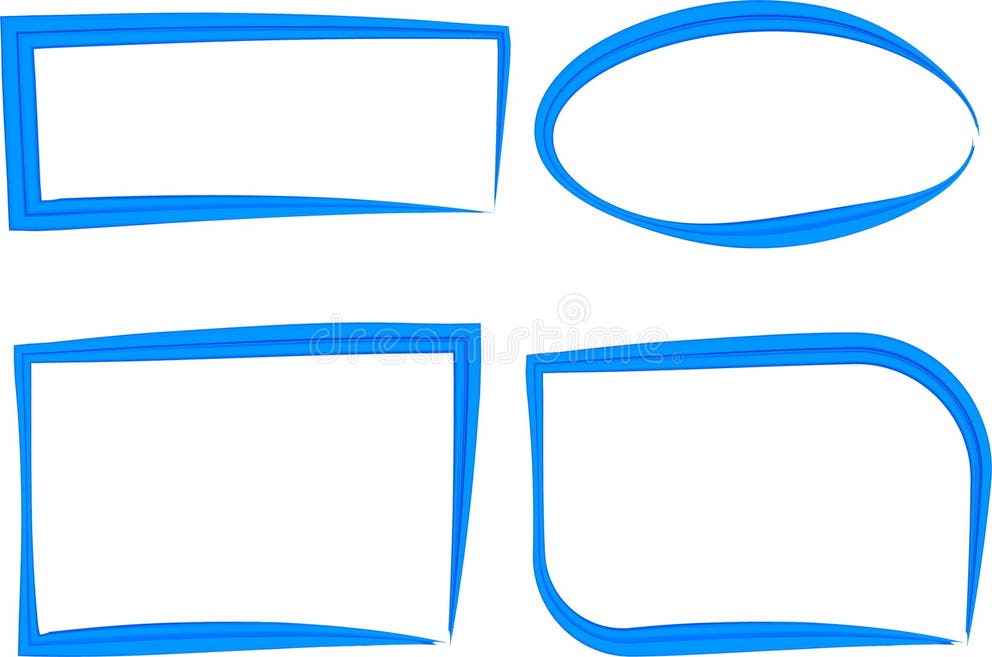 Blue Colored Irregular Outline Different Shapes Frames Collection Stock ...