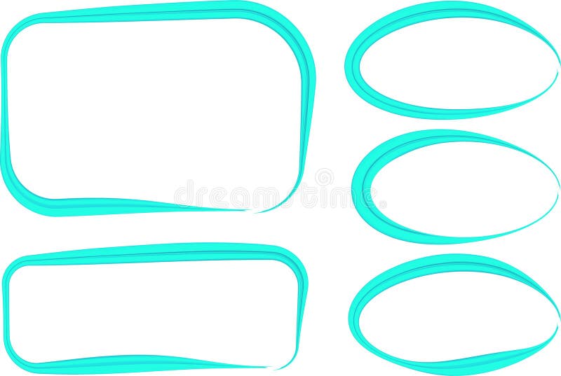 Turquoise Color Curved Shapes Irregular Frames Collection Stock Vector ...
