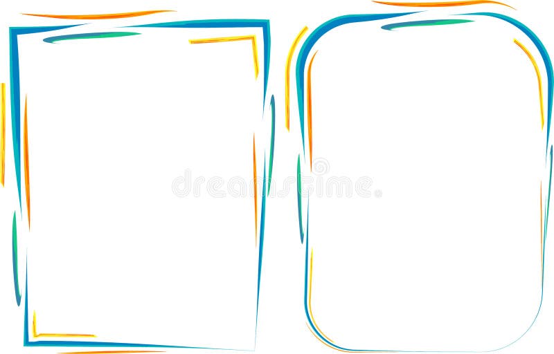 Colorful Abstract Line Art Pattern Frames Borders Stock Illustration ...