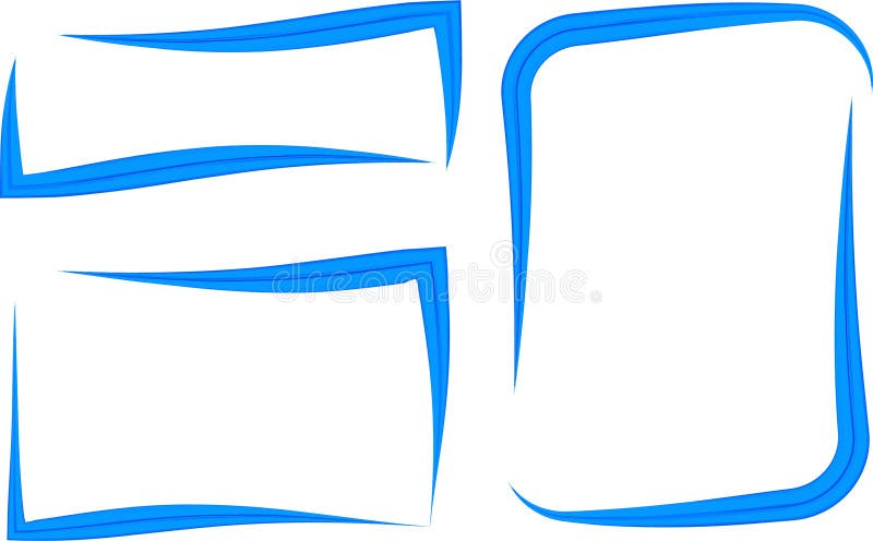 Blue Colorful Abstract Curved Shapes Text Box Frames Set Stock ...