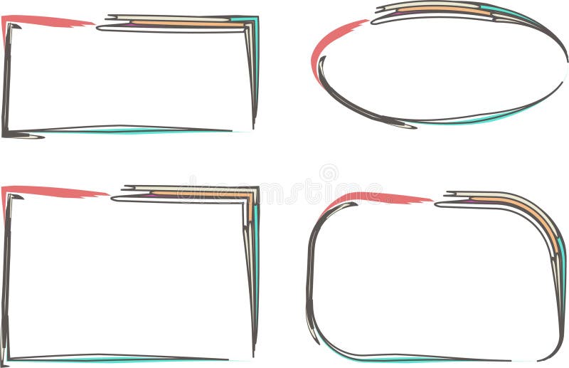 Light Colorful Abstract Cartoon Style Frames Shapes Collection Stock ...