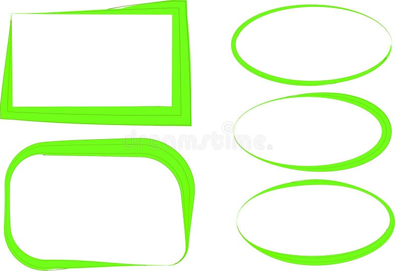 Light Green Colored Abstract Irregular Frames Shapes Set. Stock ...