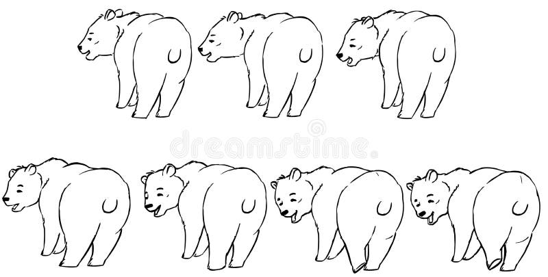 Frames Sprite Sheet - Cartoon Bear Look Back Stock Vector ...