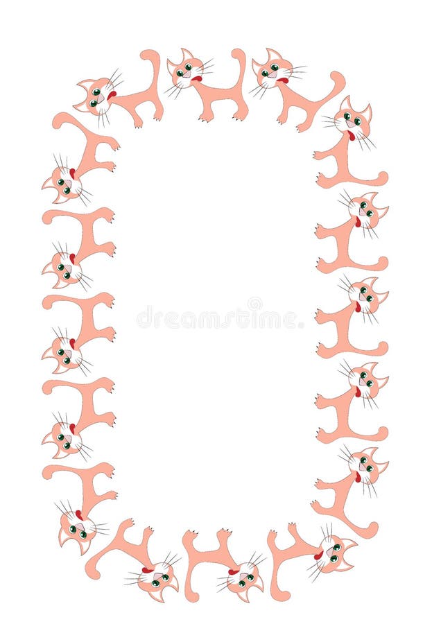 Frames of Stylized Cats on a White Sheet of A4 Format, Surreal ...