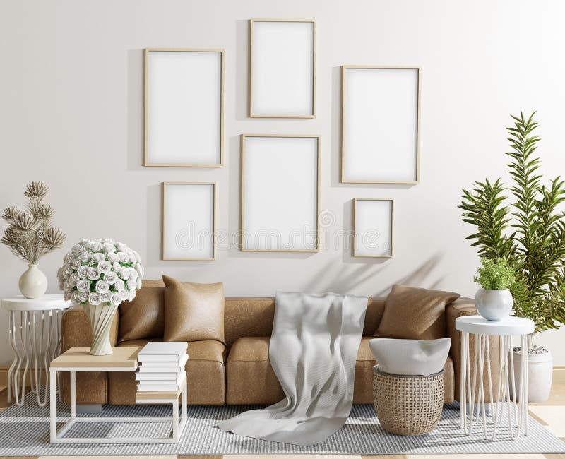 Frame Photo on Wall for Using To Presentation or Show Your Art Design ...