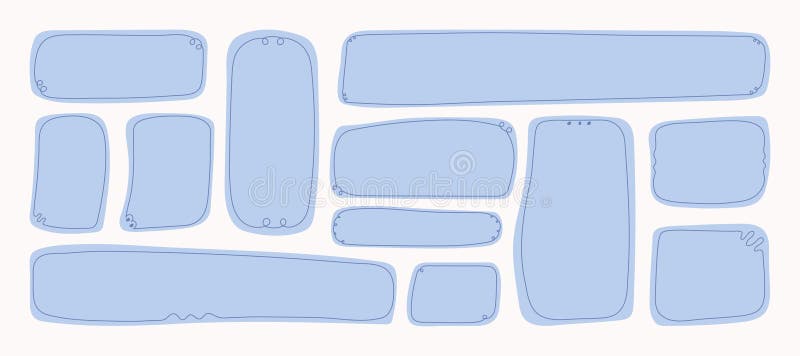 Frames Template in Doodle Style. Blank Hand Drawn Textbox with Lines ...