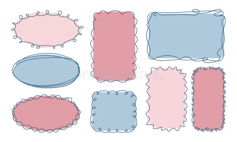 Frames for Text in the Style of Hand Drawn. Hand Drawn Minimalist Text ...