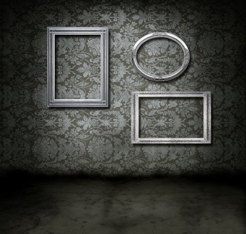 Frames and Victorian Wallpaper Stock Illustration - Illustration of ...