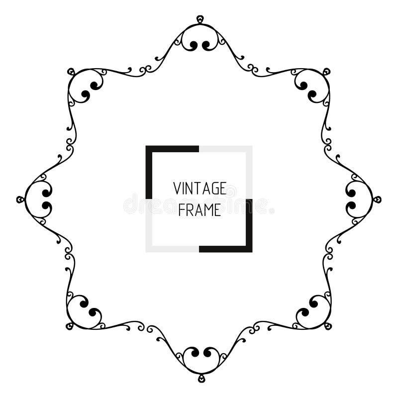 Frames in Vintage Style with Elements of Ornament Stock Illustration ...