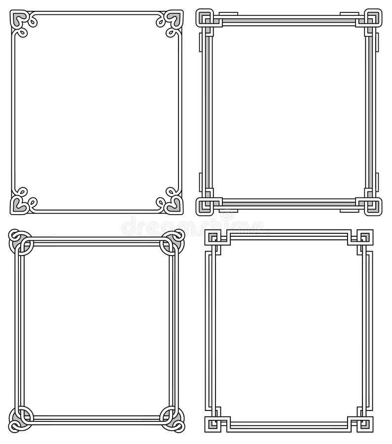 Frames Vintage Triangle Corners, Geometric Figures Stock Vector ...