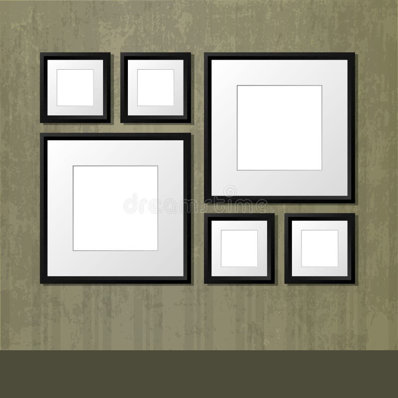 Frames on Wall stock illustration. Illustration of gallery - 8026713