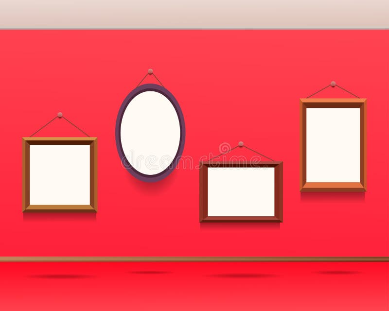 Frames on the Wall. Museum, Gallery Stock Vector - Illustration of ...