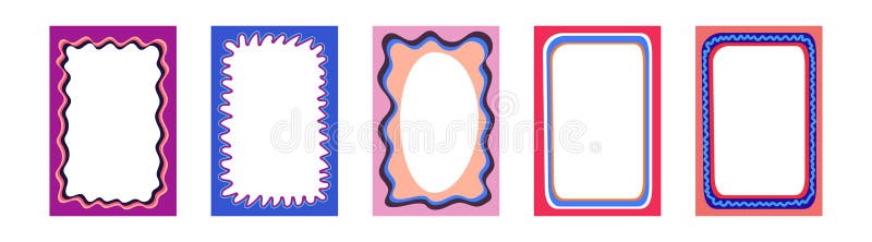 Frames with Wavy Edges. Fashionable Graphic Template Stock Vector ...