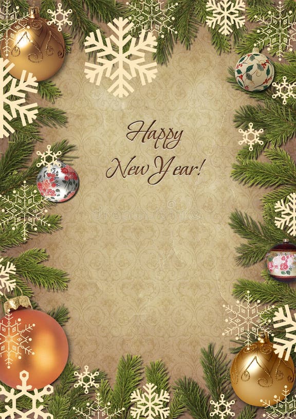 Framework from Branches of a Christmas Tree Stock Illustration ...