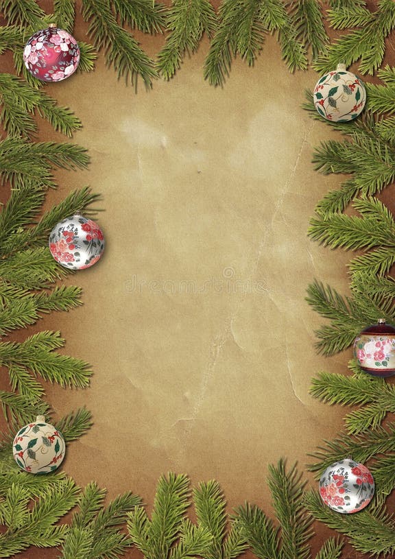 Framework from Branches of a Christmas Tree Stock Photo - Image of ...