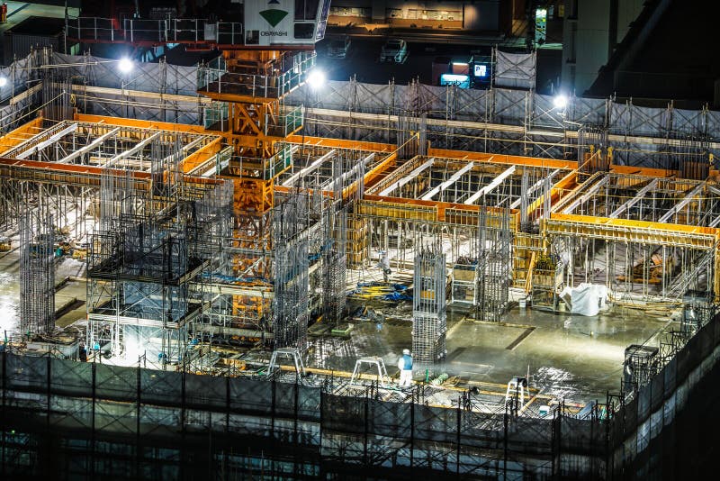 The Framework of the Building Under Construction, Consisting of Solid ...