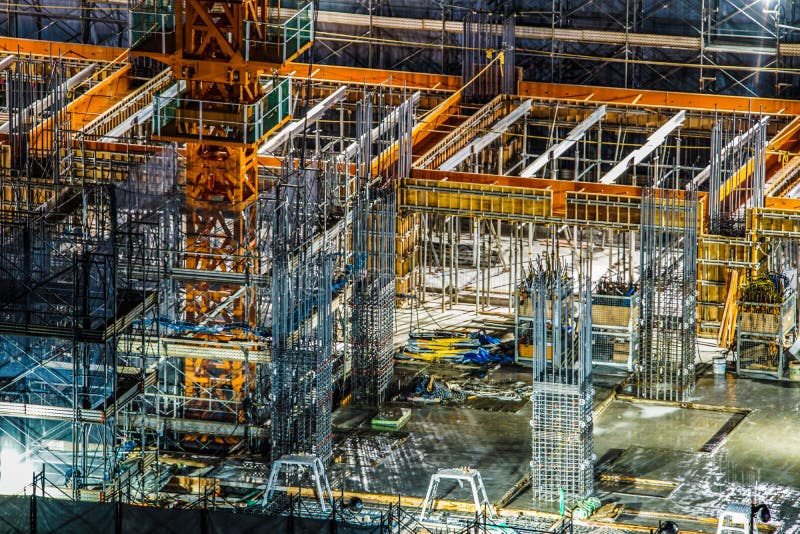 The Framework of the Building Under Construction, Consisting of Solid ...