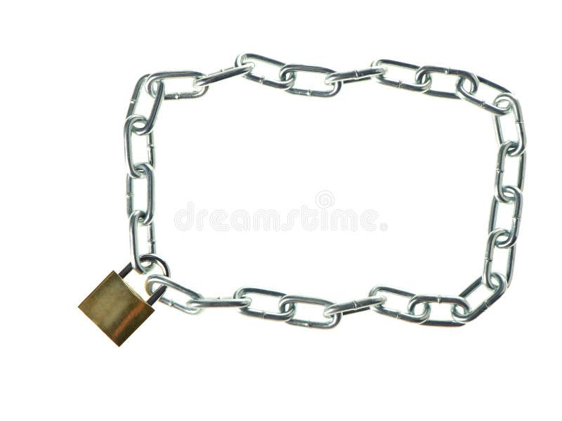 Framework from Chain with Lock Stock Photo - Image of object, link ...