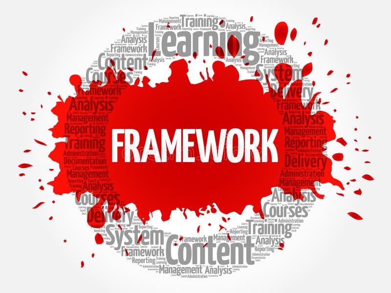 Framework Circle Word Cloud Stock Illustration - Illustration of ...