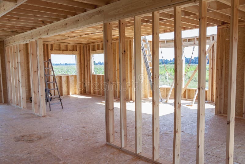 Framework House - Under Construction. Stock Photo - Image of poland ...
