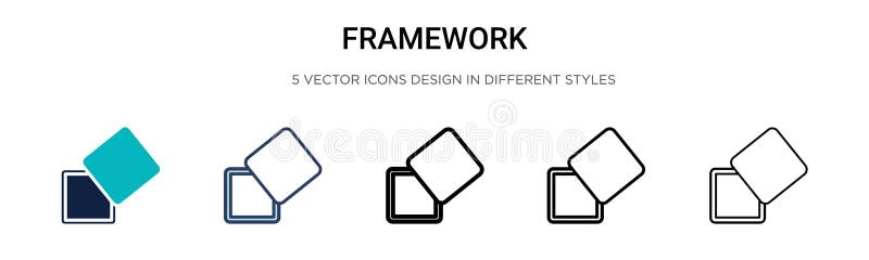 Framework Icon in Filled, Thin Line, Outline and Stroke Style. Vector Illustration of Two ...