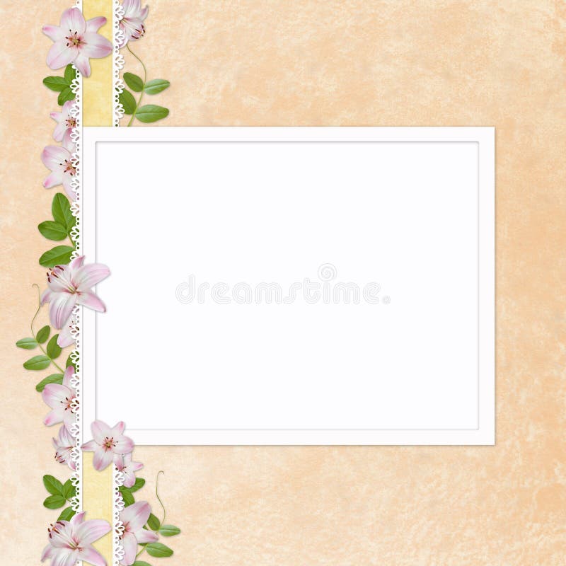 Framework for a Photo or Invitations. a Red Bow Stock Image - Image of ...