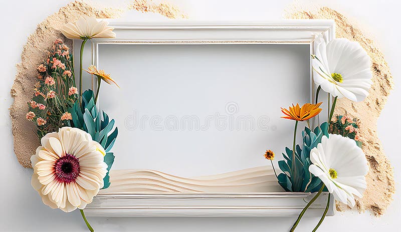Framework for Invitation or Congratulation Frame with Flowers Framework ...