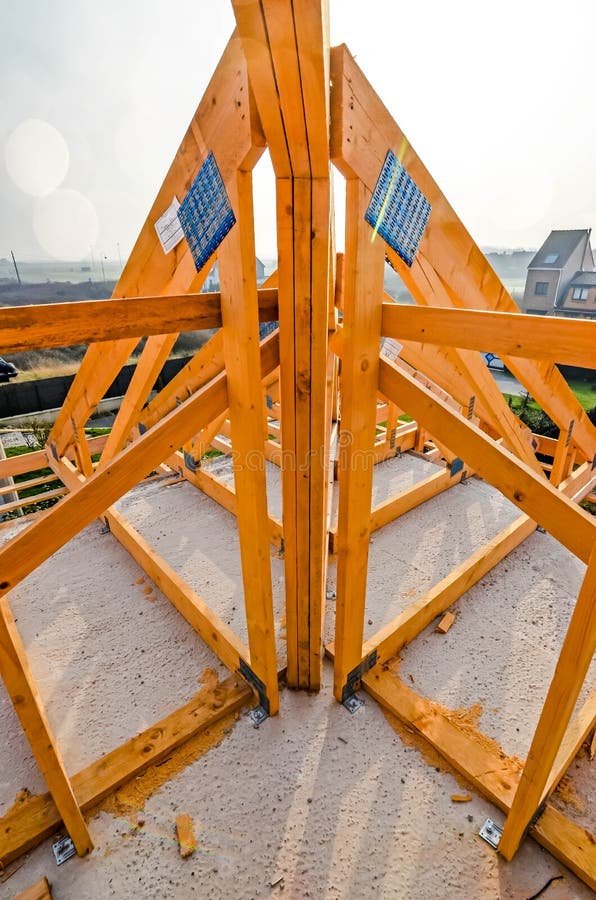 Timber Frame of Detached House Close-up Stock Image - Image of ...