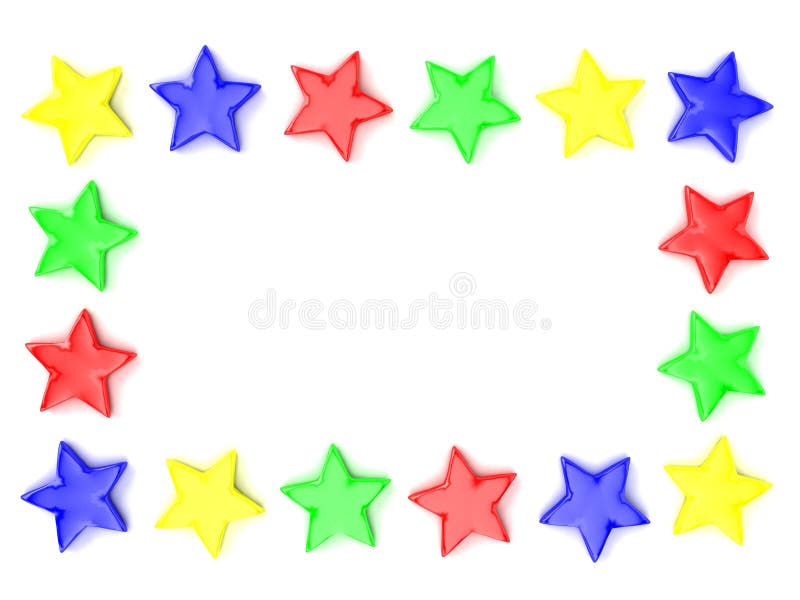 Framework from Multi-coloured Stars Stock Image - Image of decorative ...