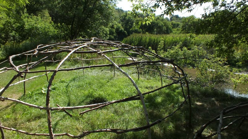 Framework of a Native American Sweat Lodge Stock Photo - Image of ...