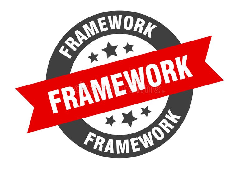 Framework Sign. Framework Round Ribbon Sticker Stock Vector ...