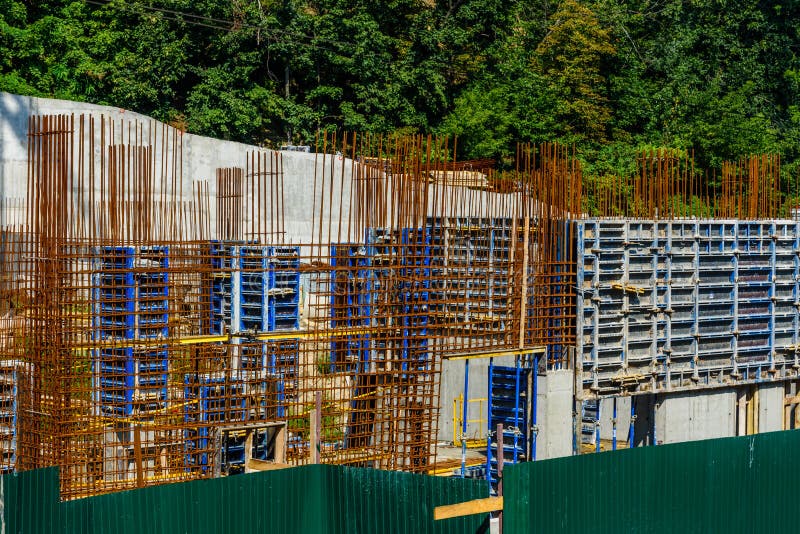 Framework for the Wall of the New Residential Building Stock Photo ...