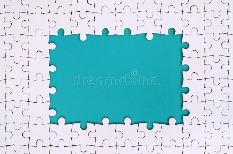 Framing in the Form of a Rectangle, Made of a White Jigsaw Puzzle ...