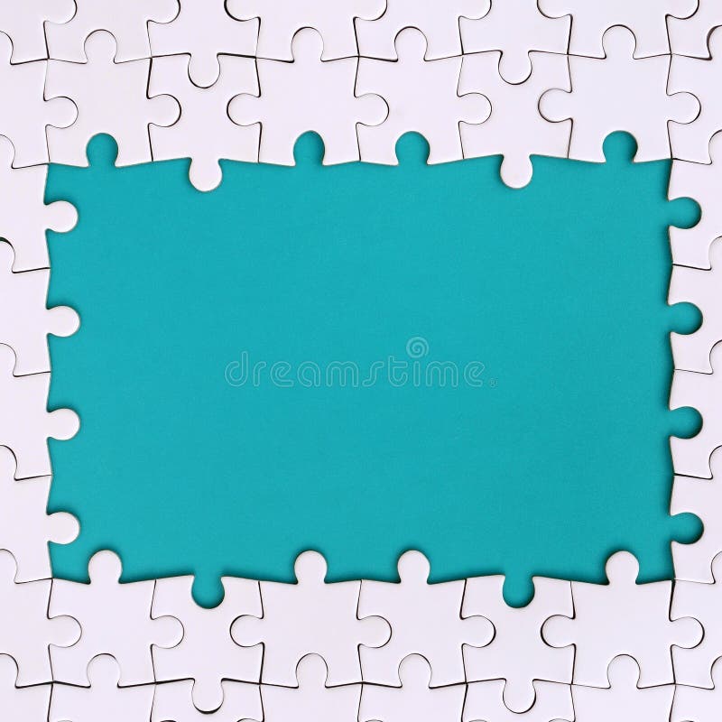Framing in the Form of a Rectangle, Made of a White Jigsaw Puzzle ...