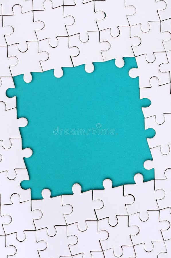 Framing Form Rectangle Made White Jigsaw Puzzle Stock Photos - Free ...