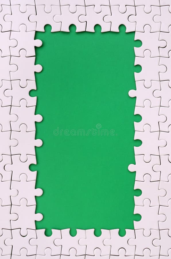 Framing in the Form of a Rectangle, Made of a White Jigsaw Puzzle ...