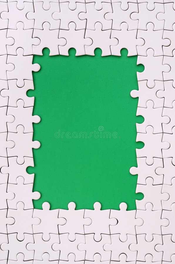 Framing in the Form of a Rectangle, Made of a White Jigsaw Puzzle ...