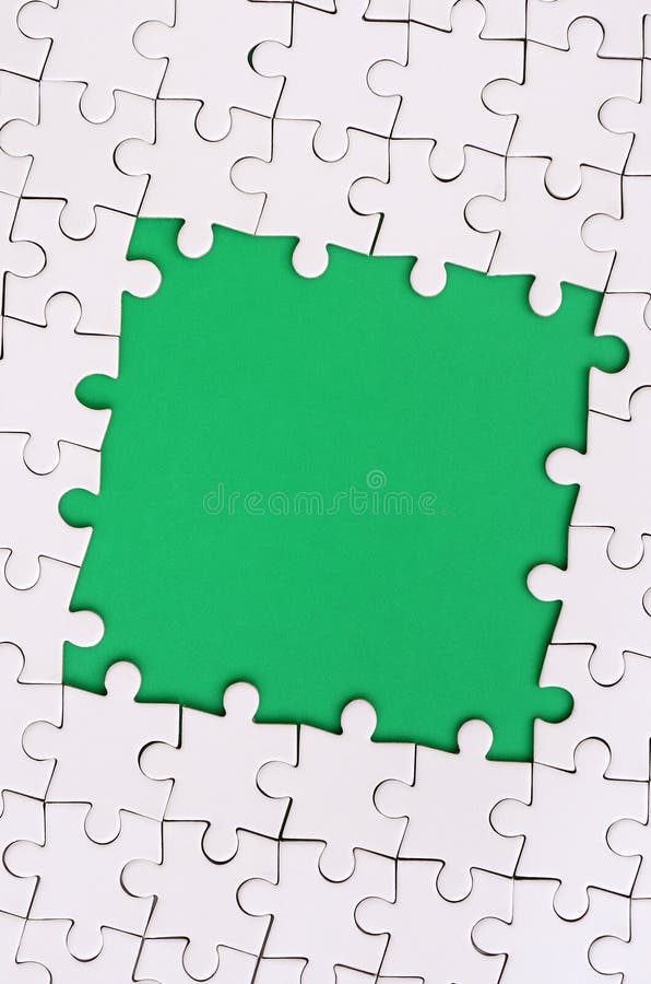 Framing in the Form of a Rectangle, Made of a White Jigsaw Puzzle ...