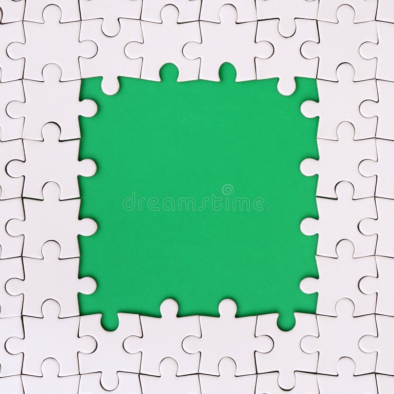 Framing in the Form of a Rectangle, Made of a White Jigsaw Puzzle ...