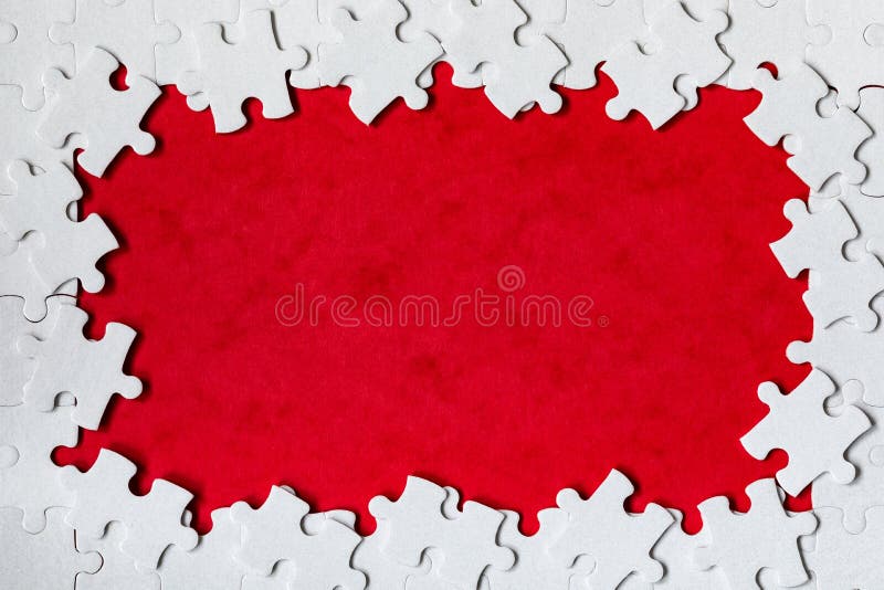 Framing in the Form of a Rectangle, Made of a White Jigsaw Puzzle ...